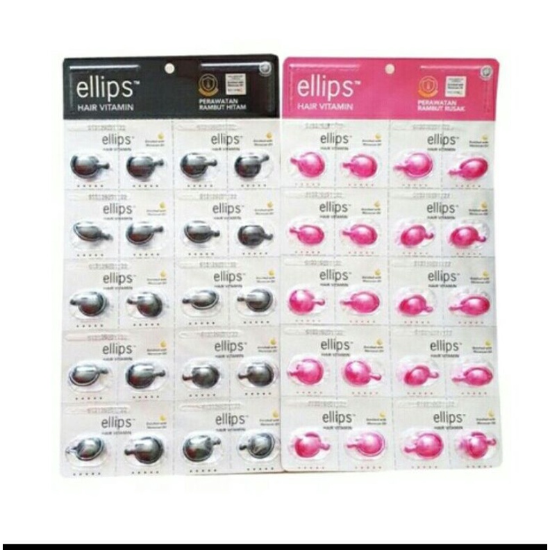Jual ELlips vitamin rambut isi 20 model lembaran | Shopee Indonesia