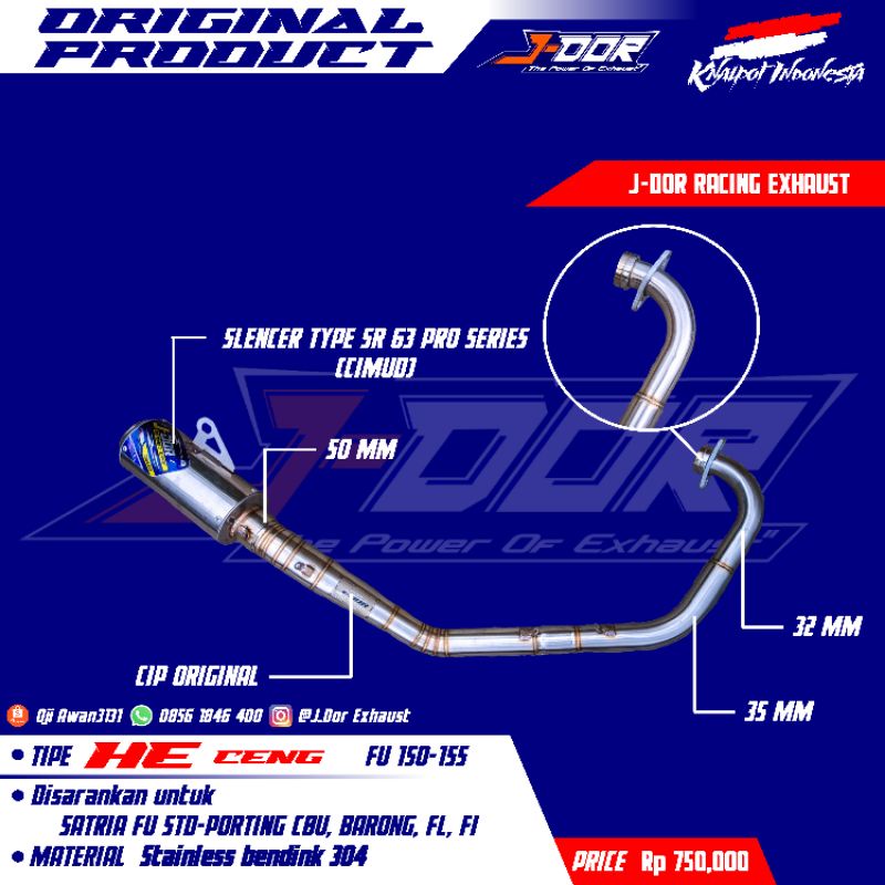 Jual KNALPOT RACING SATRIA FU TIPE ROAD RACE, FU PORTING, FU PORTING ...