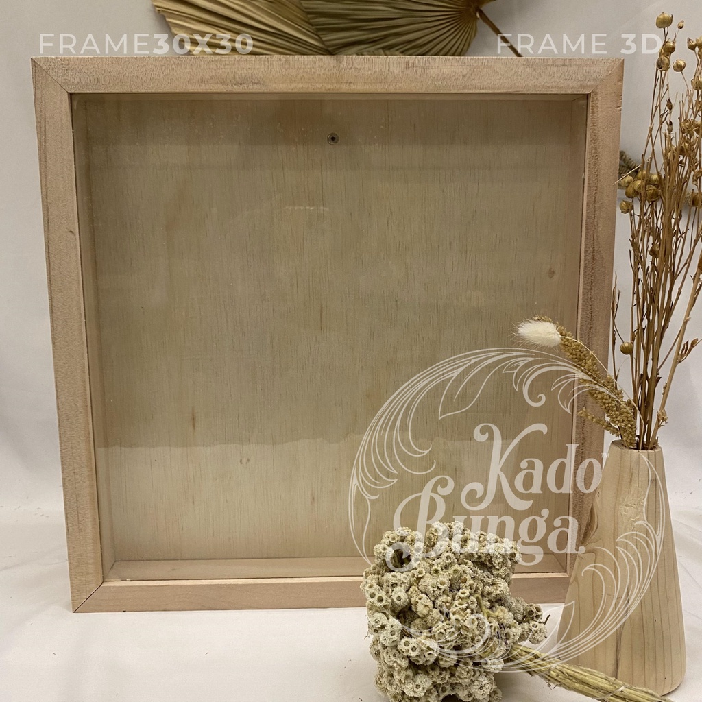 Jual FRAME/PIGURA KAYU/WOODEN FRAME 3D 30x30cm COCOK UNTUK KADO HADIAH ...