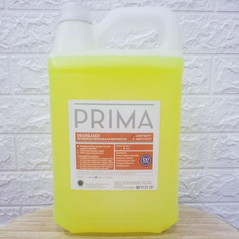 Jual Prima Degreaser Light Mild - Pembersih Lantai Berminyak 5 Lt (Jerigen) | Shopee Indonesia
