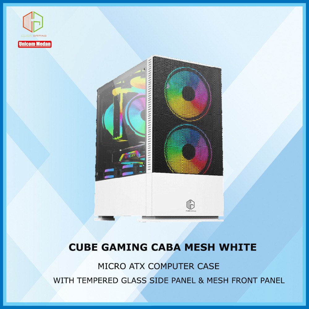 Jual CASING PC CUBE GAMING CABAMESH WHITE MICRO ATX | Shopee Indonesia