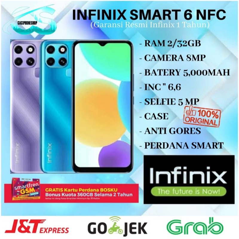 Jual Infinix Smart 6 NFC 2/32 Ram 2GB Rom 32GB 3/64 Ram 3GB Rom 64GB ...