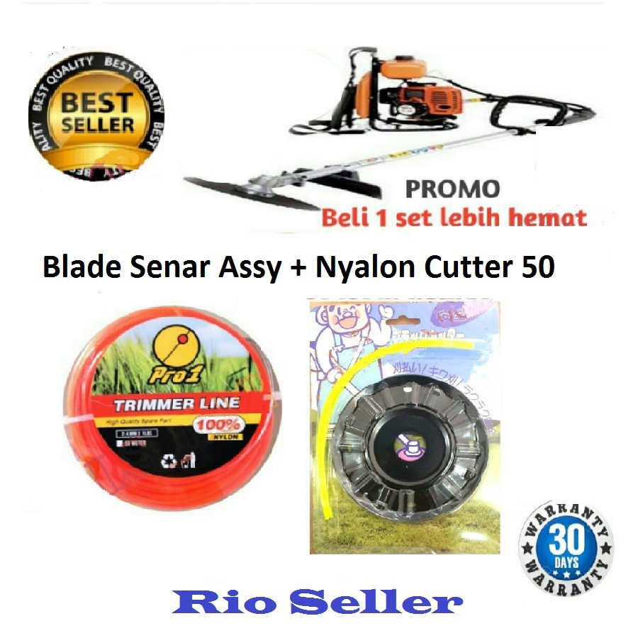 Jual PISAU POTONG RUMPUT (BLADE SENAR ASSY & NYLON CUTTER 50M) | Shopee ...