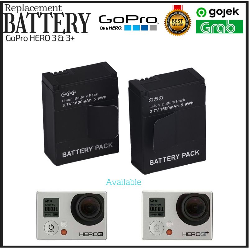 Jual Baterai GoPro Hero 3 1600 mAh / Battery GoPro Hero 3 Plus | Shopee ...