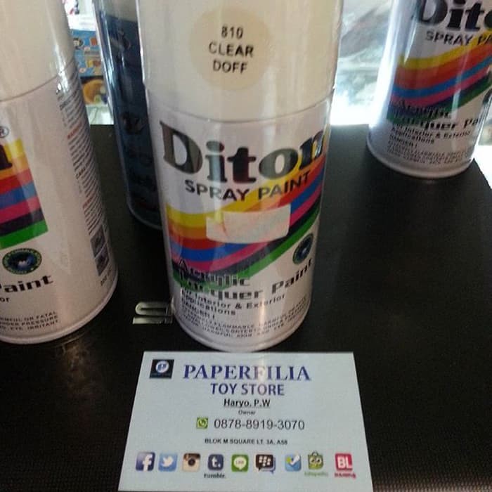 Jual spray paint top coat clear doff custom cat gundam bandai diton 810 ...