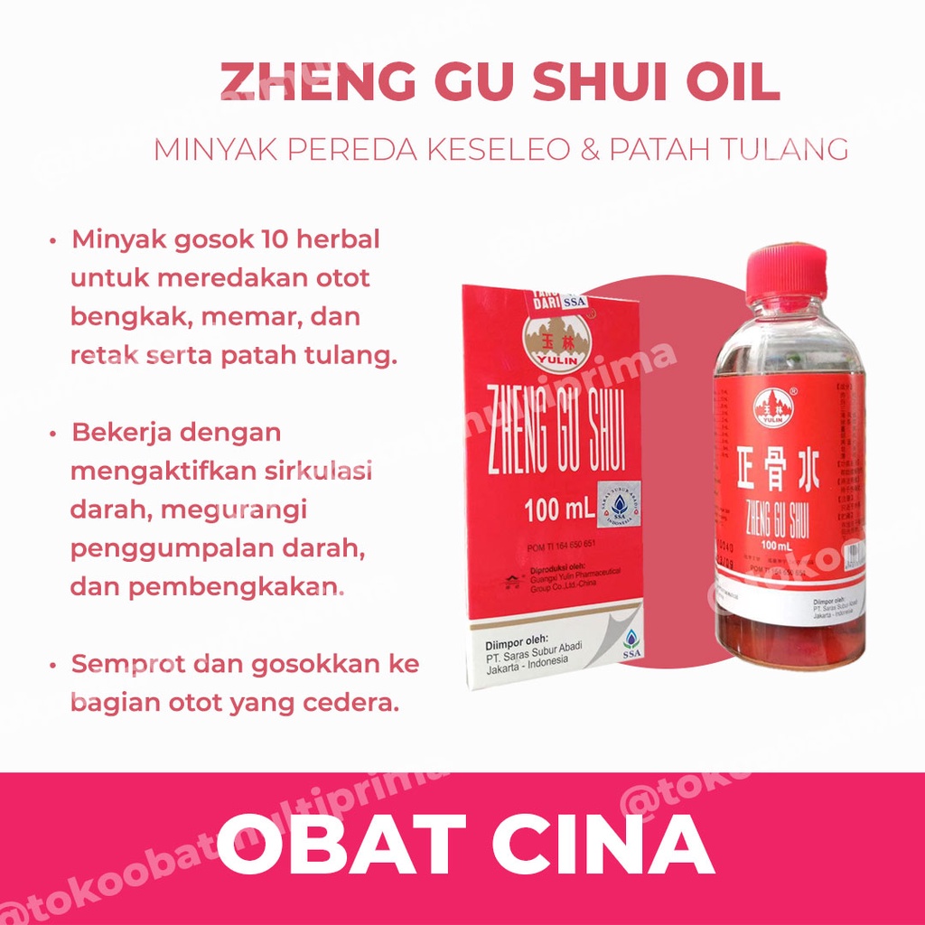 Jual Zheng Gu Shui Oil - Minyak Urut Cina Patah Tulang Keseleo Otot ...