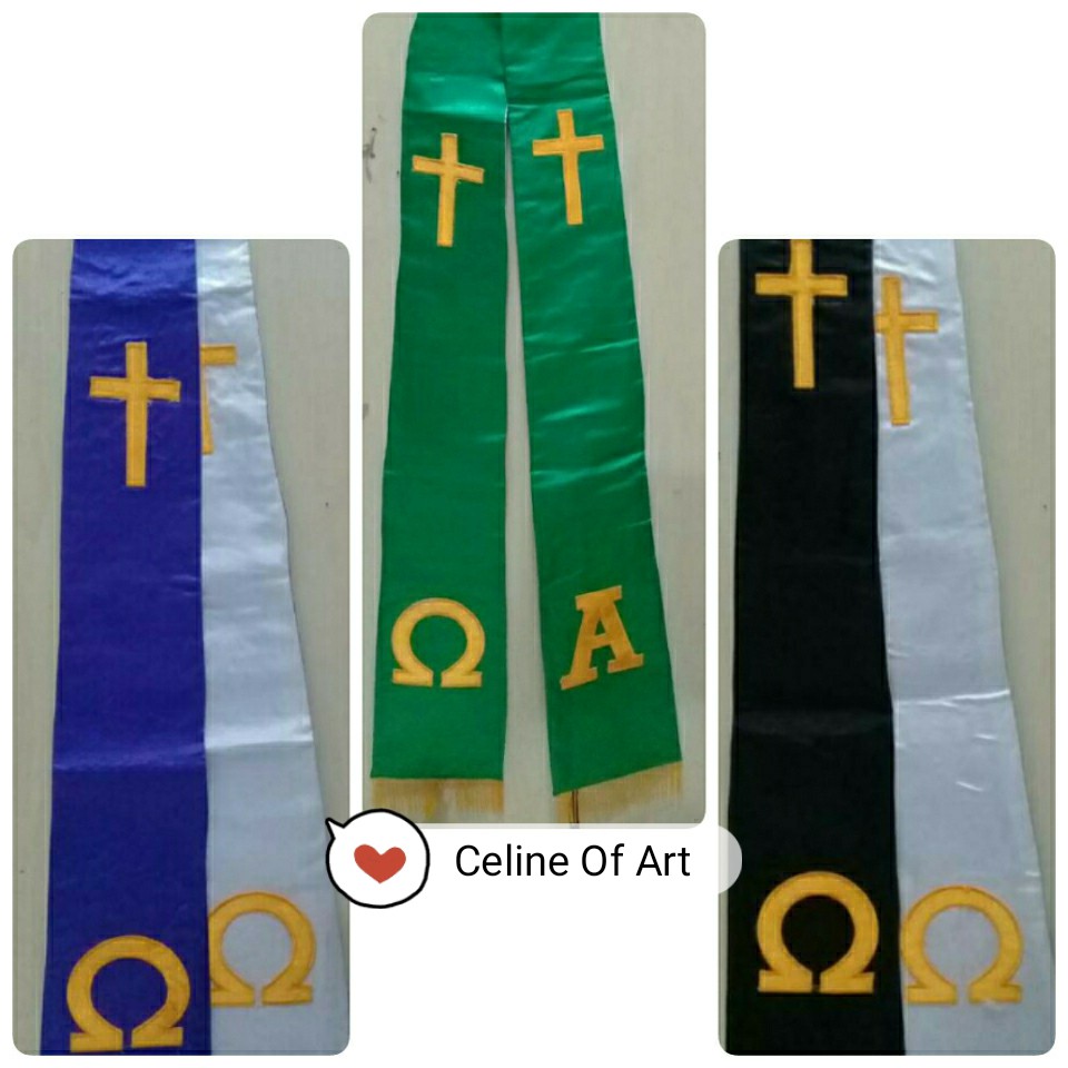 Jual Stola Pendeta Alfa dan Omega (1 stola =2 Warna) | Shopee Indonesia