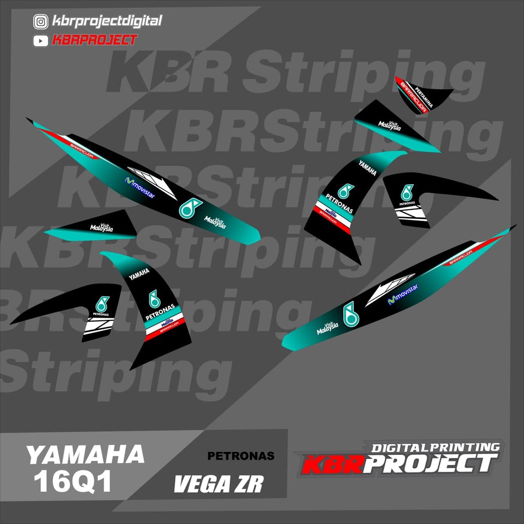 Jual (cod) VEGA ZR Sticker Variasi striping list YAMAHA Racing PETRONAS ...