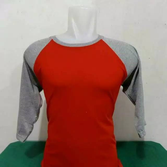 Jual KAOS POLOS RAGLAN LENGAN 3/4 MERAH CABE COMBINASI MISTY | Shopee ...