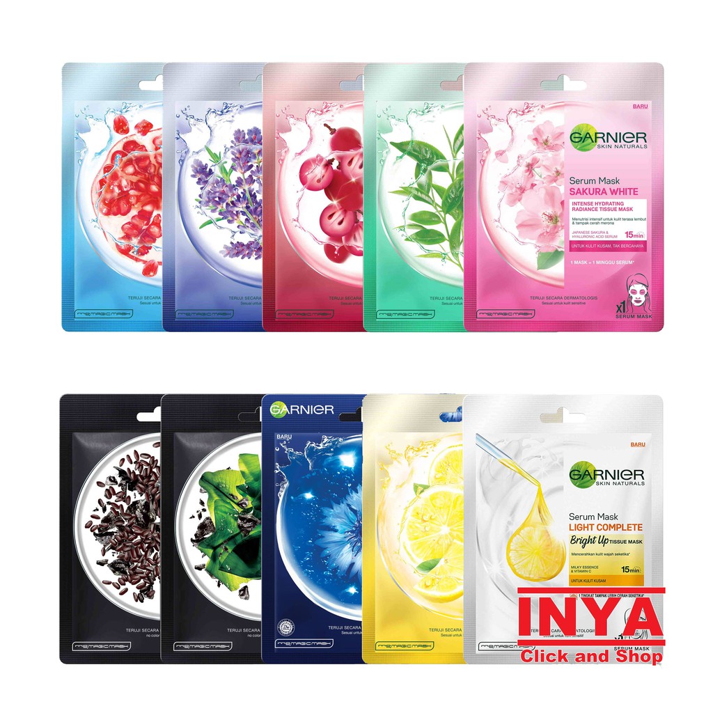 Jual GARNIER SERUM FACE MASK COLLECTION - LIGHT COMPLETE - SAKURA WHITE ...