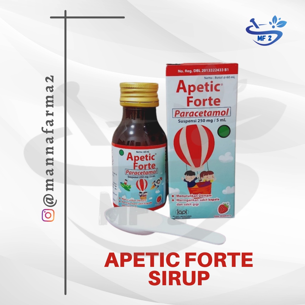 Jual APETIC FORTE SIRUP (PARACETAMOL 250 MG/ 5 ML) ISI 60 ML | Shopee ...