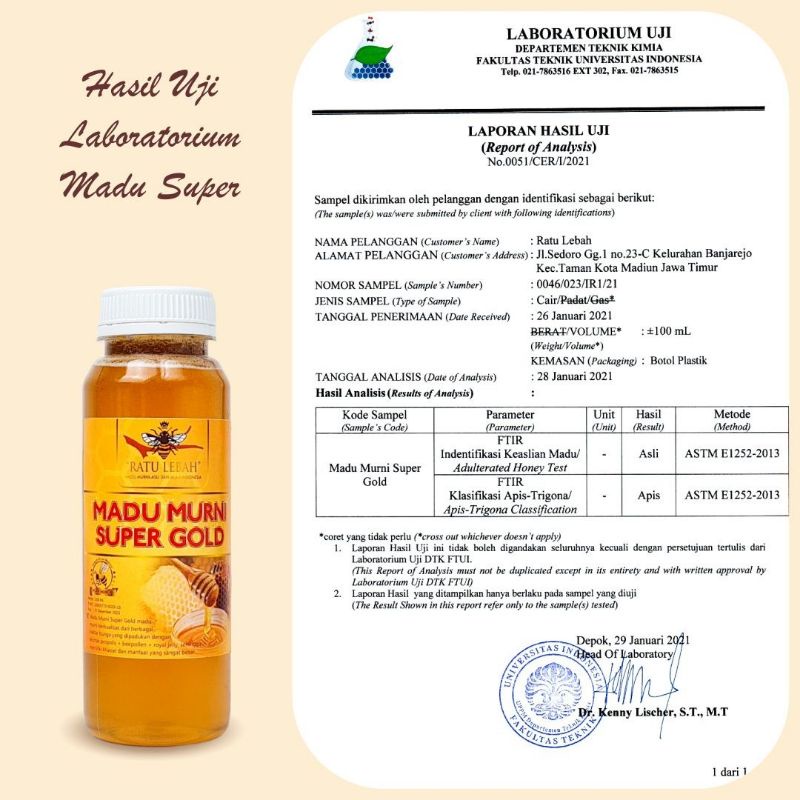 Jual MADU MURNI SUPER GOLD RATU LEBAH/MADU SUPER MADU/ASLI MADU SUPER ...