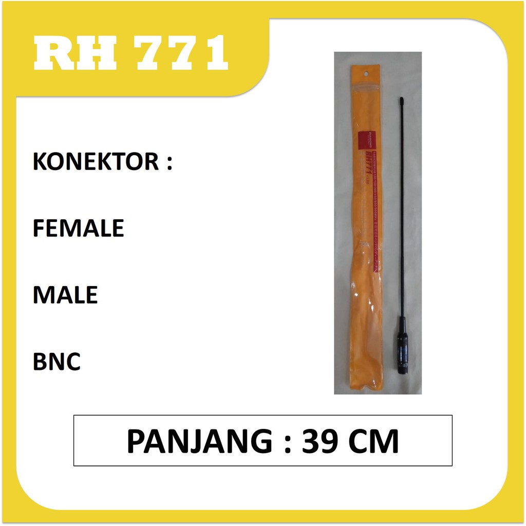 Jual Antena RH 771 Baofeng, Antenna Male Female BNC RH771 Lidi tebal pecut buntut tikus Dualband ...