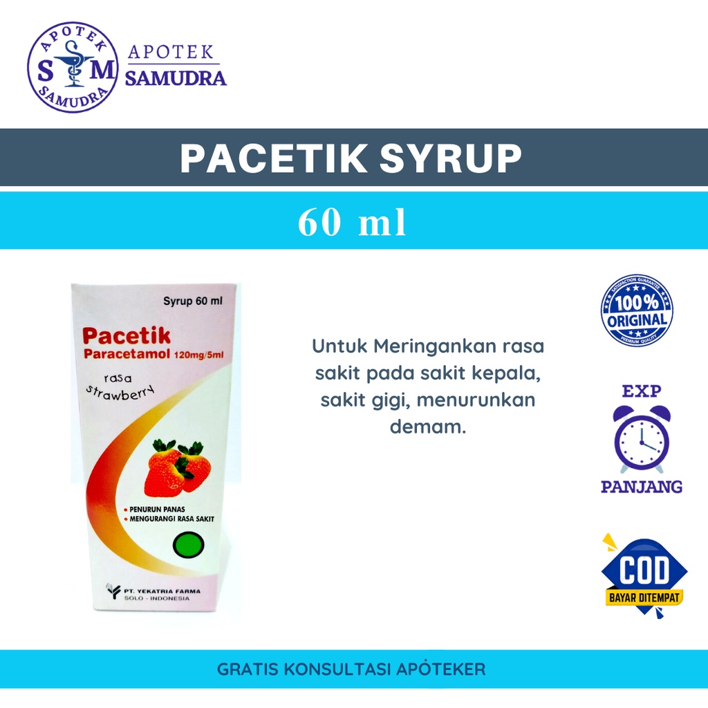Jual PACETIK SYRUP 60ml - obat penurun demam obat sakit kepala obat ...