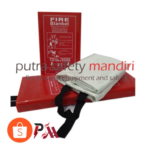 Jual FIRE BLANKET EMERGENCY SELIMUT FIBERGLASS SIZE 1,2 X 1,2 METER ALAT PEMADAM API DARURAT ...