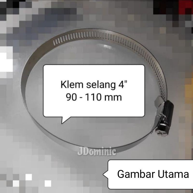 Jual klem selang air 4 inchi inc in dim water hose clamp 4" pengikat ...