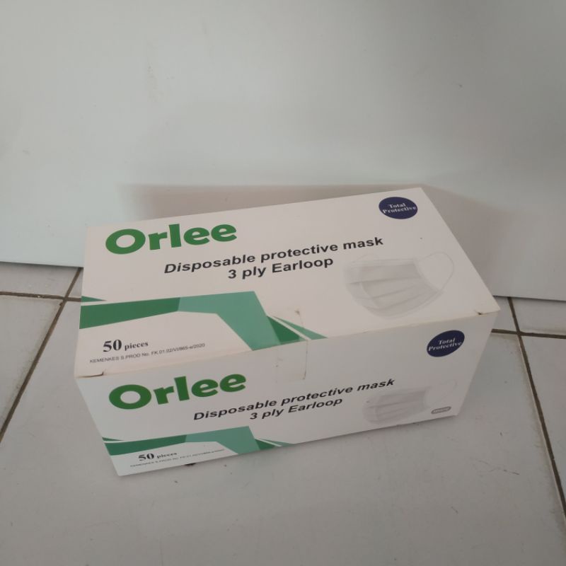 Jual Orlee Disposable Protective mask 3 ply Earloop | Shopee Indonesia