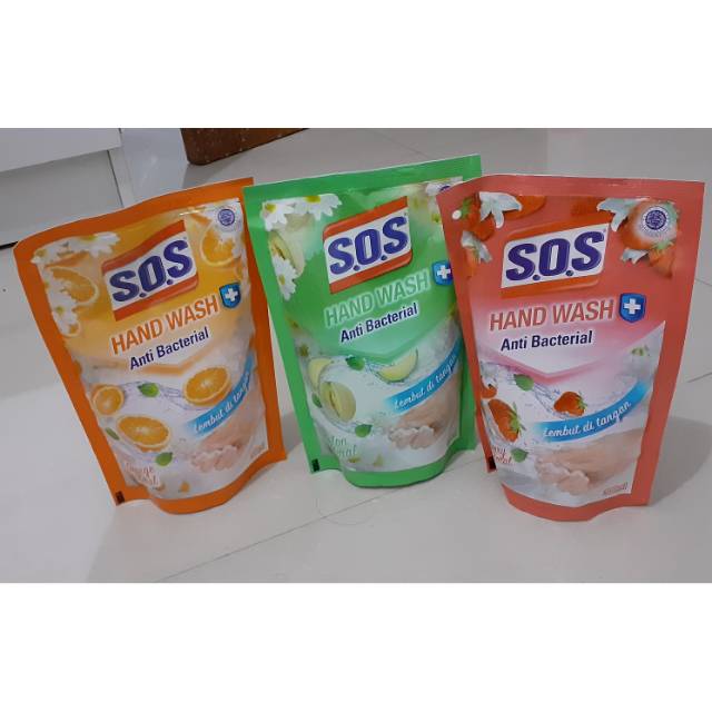 Jual SOS HAND WASH sabun cuci tangan Anti Bacterial refill 300ml ...