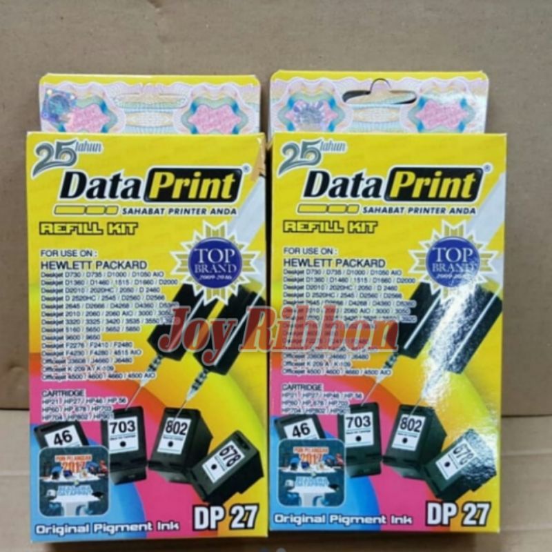 Jual Tinta Refill Data Print DP 27 Untuk HP Warna Hitam | Shopee Indonesia