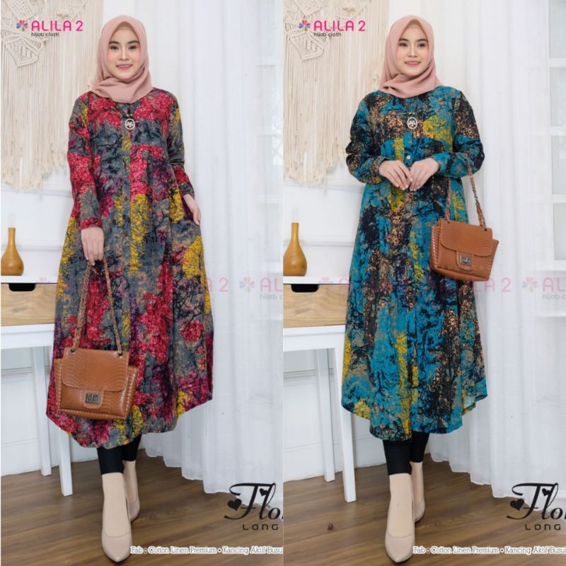 Jual Florina Tunic - Tunik Tie Dye - Tunik Linen LD 105 Nyaman Dipakai ...