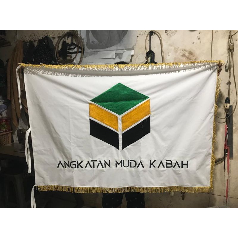 Jual bendera petaka angkatan muda ka'bah/bendera petaka bordir/bendera ...