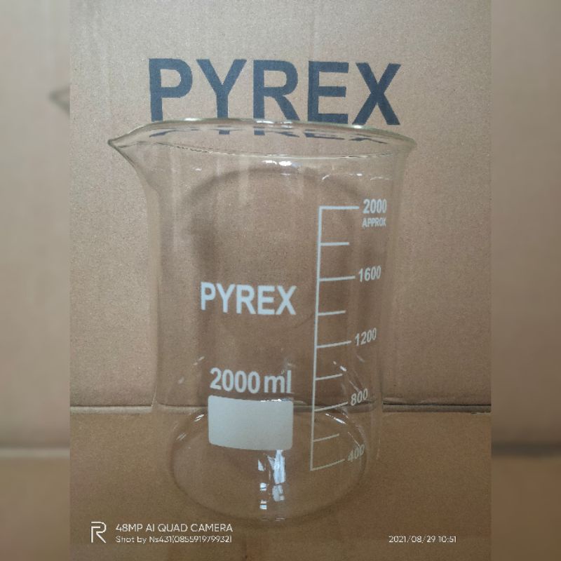 Jual beaker glass 2000 ml pyrex, beaker glass 1000ml pyrex | Shopee ...