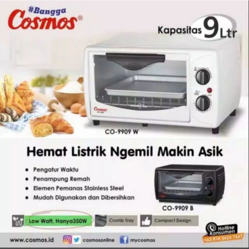 Jual OVEN LISTRIK COSMOS CO-9909B hitam/ putih sesuai stock | Shopee ...