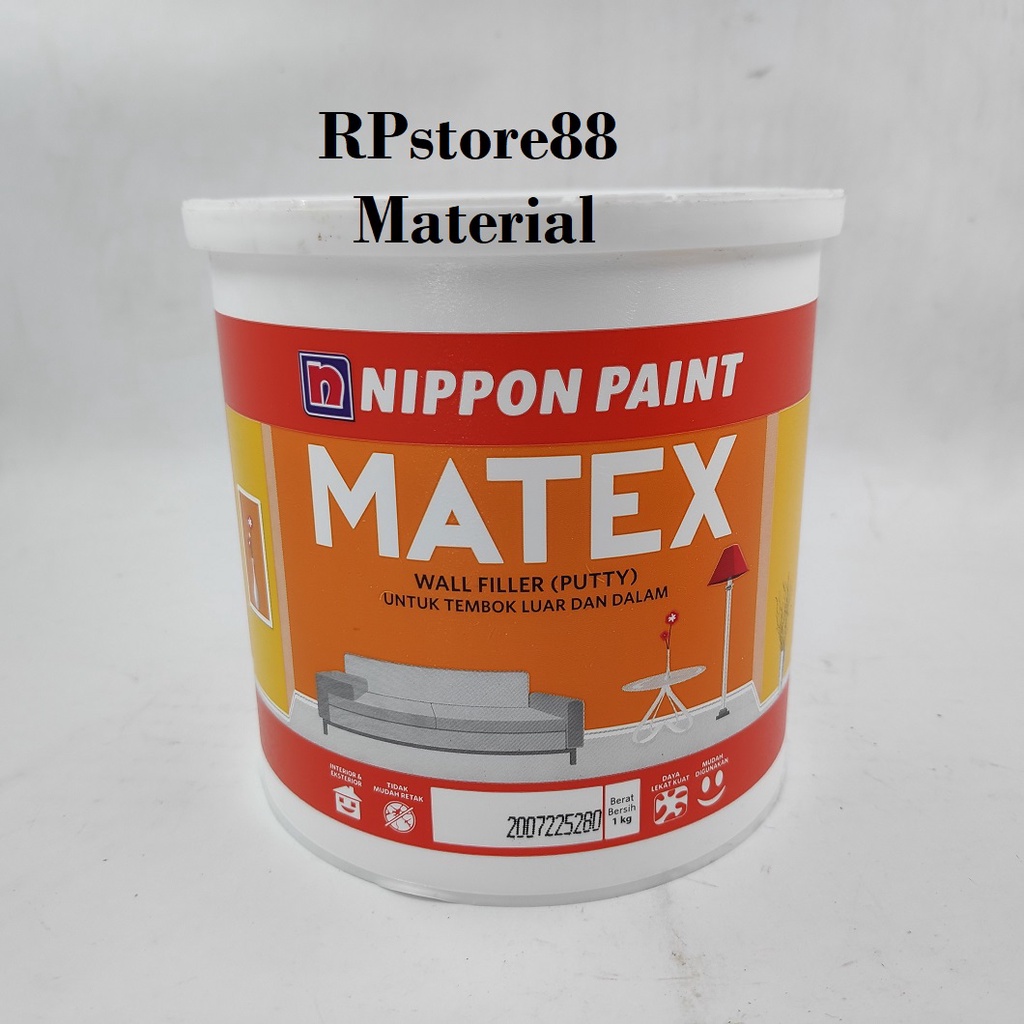 Jual PLAMIR MATEX 1 KG NIPPON PAINT - WALL FILLER 1 KG - DEMPUL TEMBOK 1KG | Shopee Indonesia