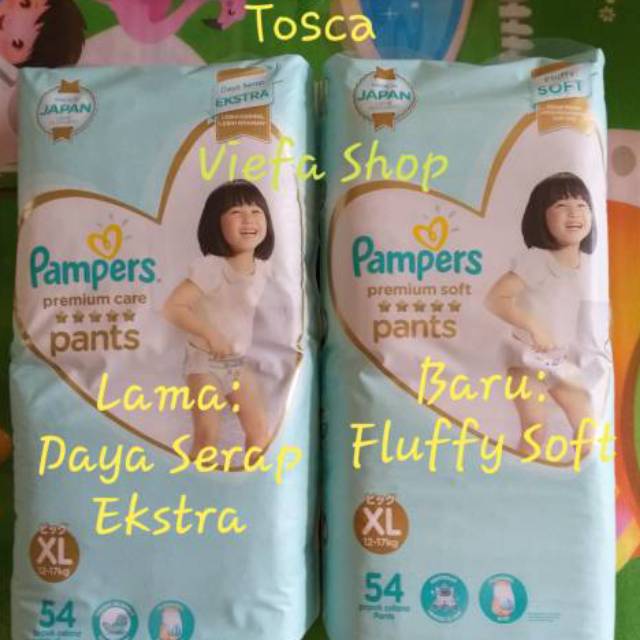 Jual Pampers premium soft pants XL54 / XL 54 fluffy | Shopee Indonesia