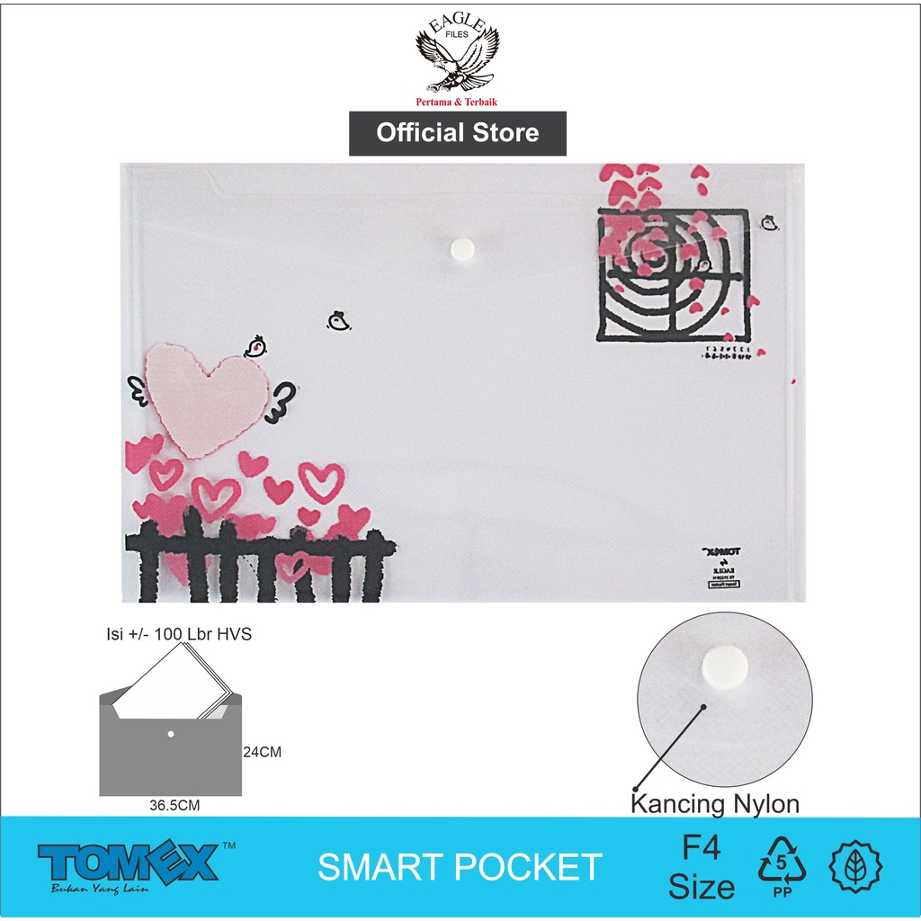 Jual TOMEX Map Plastik / Map Plastik Kancing / Smart Pocket Horizontal ...