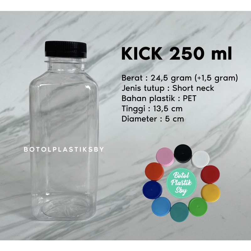 Jual [MINIMAL ORDER 20 pcs] Botol Kick Kotak Petak 250 ml | Shopee ...