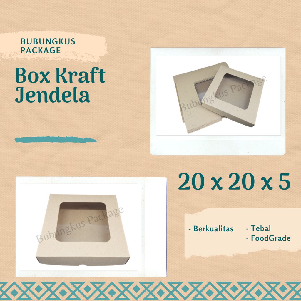 Jual Box Kraft Jendela 25pcs / Box Brownies / Box Martabak / Dus ...