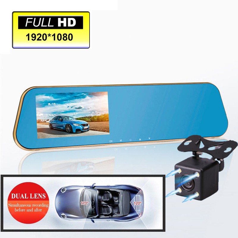 Jual kaca spion tengah mobil dvr dual camera kamera mundur parkir video ...