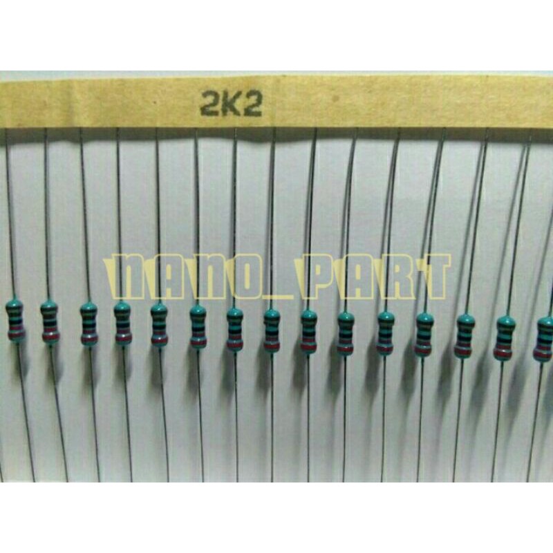 Jual 10pcs resistor 1/4 watt 2k2 2k4 2k7 3k 3k3 3k6 3k9 4k3 4k7 metal ...