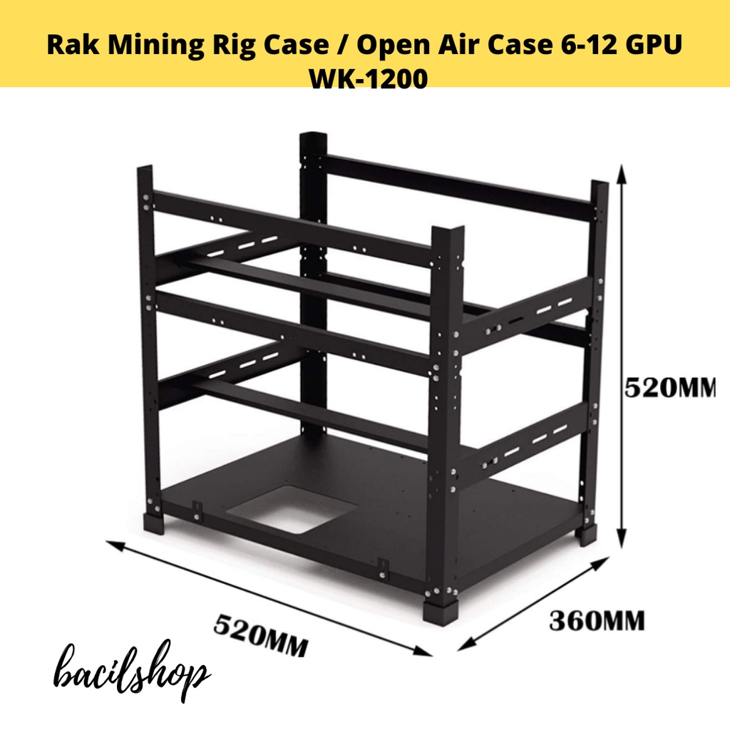 Jual Rak Mining Rig Case / Open Air Case 6-12 GPU WK-1200 | Shopee Indonesia