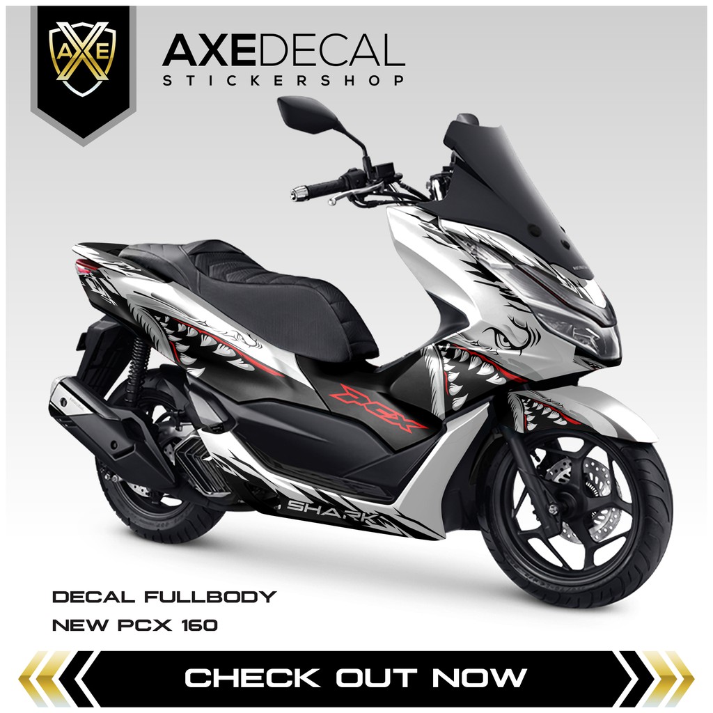 Jual Decal Stiker Pcx 160 New Shark / Hiu / Stiker Motor Honda Pcx Baru ...