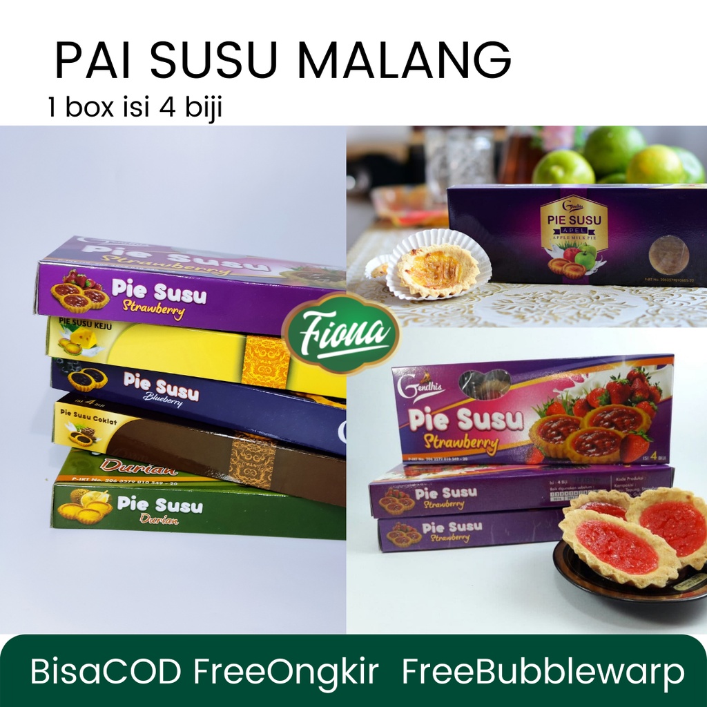 Jual Fiona Pie Pai Susu Durian Apel Strawberry Coklat oleh-oleh Khas ...