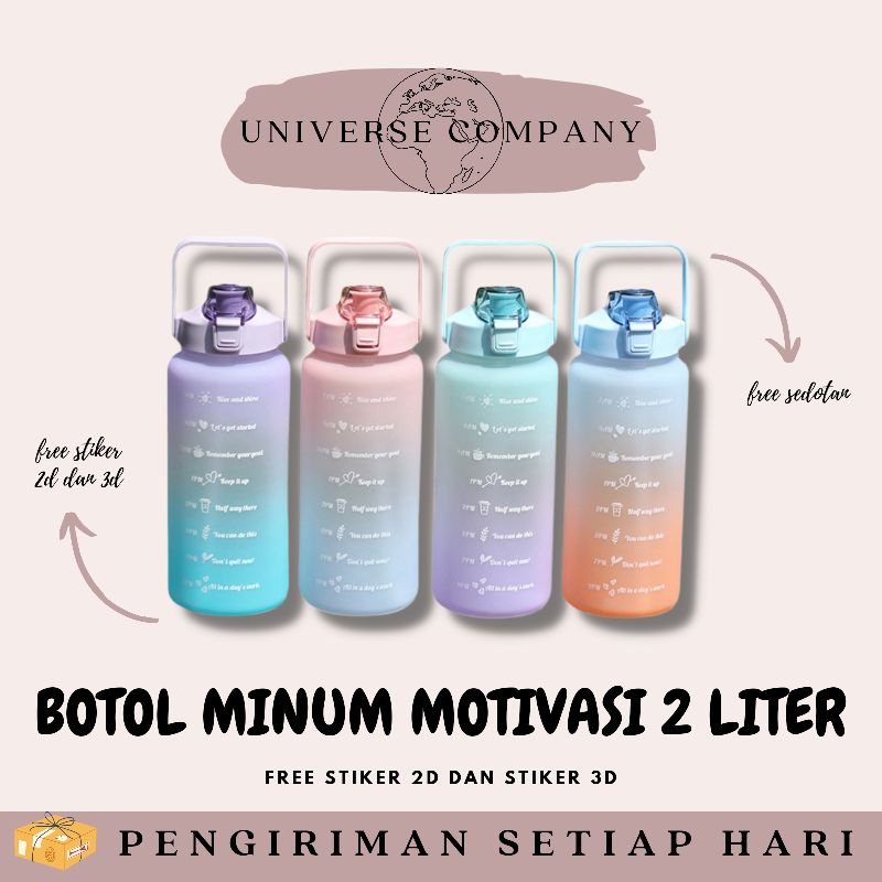 Jual [UC] BOTOL MINUM MOTIVASI 2 LITER (FREE SEDOTAN, FREE STIKER 2D ...