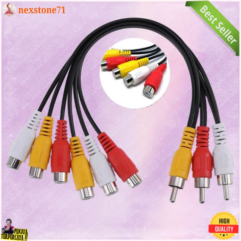 Jual Kabel Adapter Audio Video Av 3 Rca Male Ke 6 Rca Female | Shopee ...