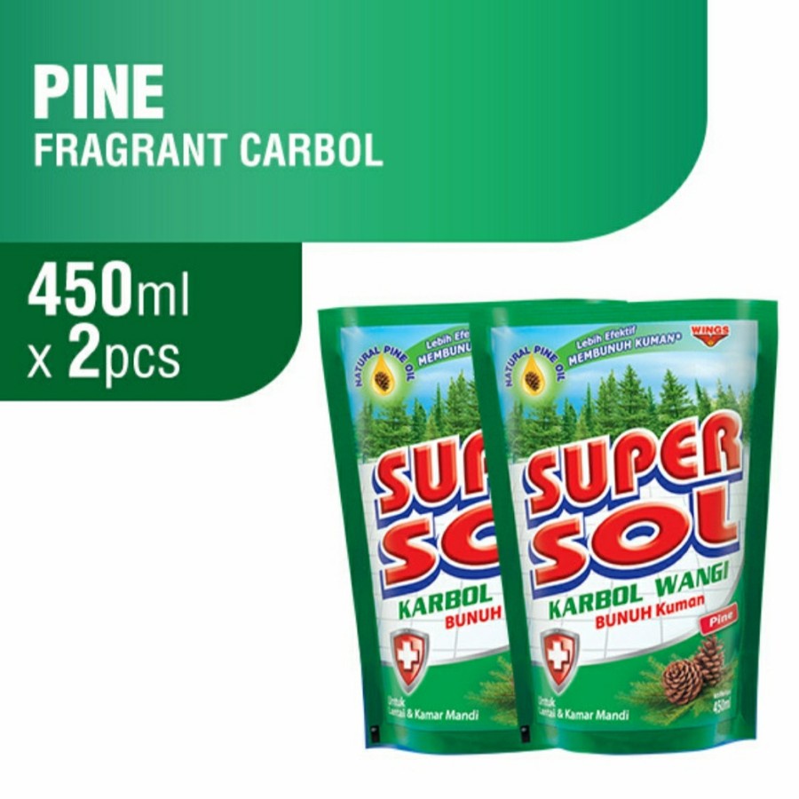 Jual Super Sol Karbol Wangi Pine Pouch Refill 450 Ml Twin Pack | Shopee ...