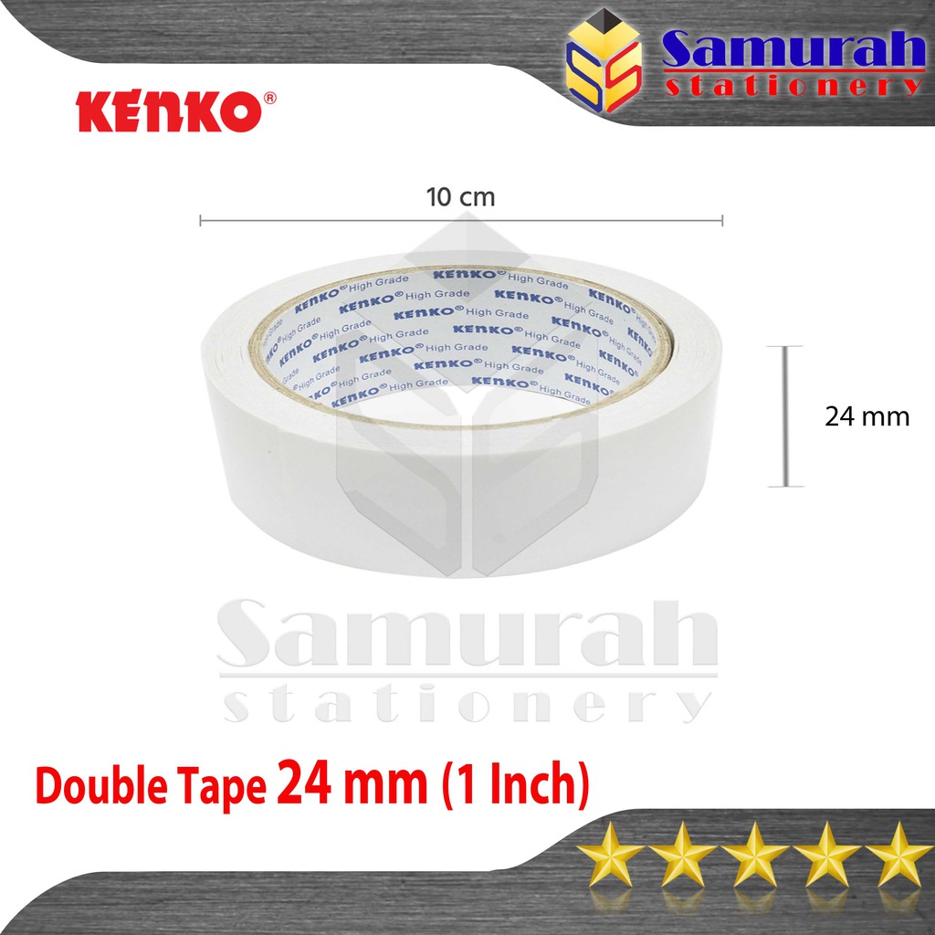 Jual Double Tape Kenko Lebar 24 mm 1 Inch 15 Yard / Dobel Tip 1" 2 cm ...