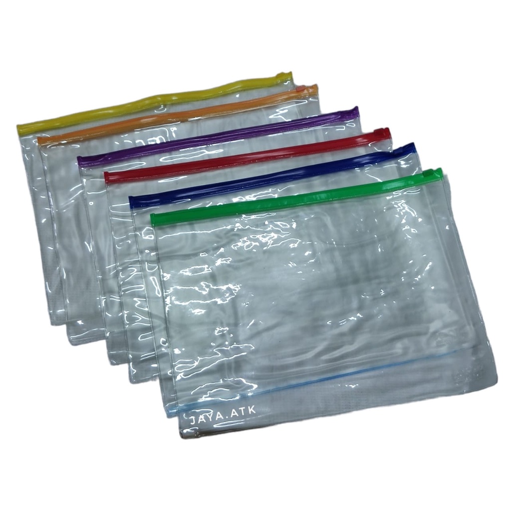 Jual MAP ZIPPER POKET KLIP FILE A4 TEBAL TRANSPARAN ZIP BAG MAP DOKUMEN ...