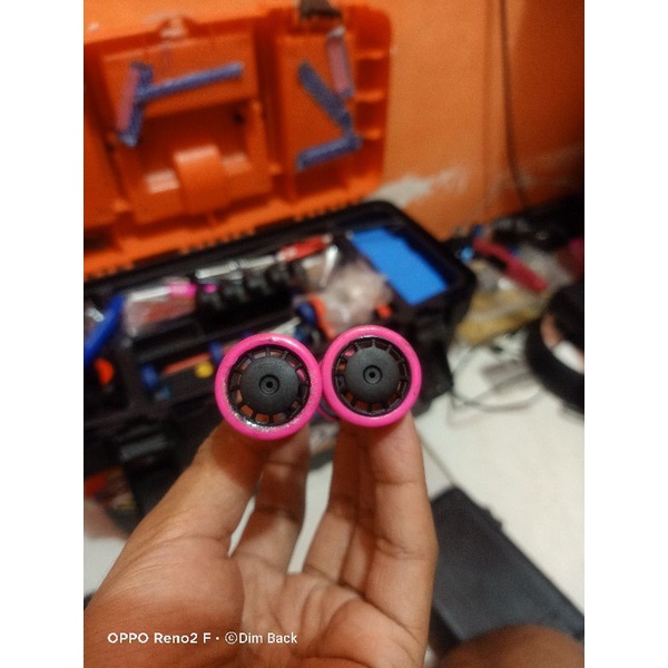 Jual Tamiya Velg Dish Carbon Medium Balance + Ban Hard Pink Bubut 25 ...