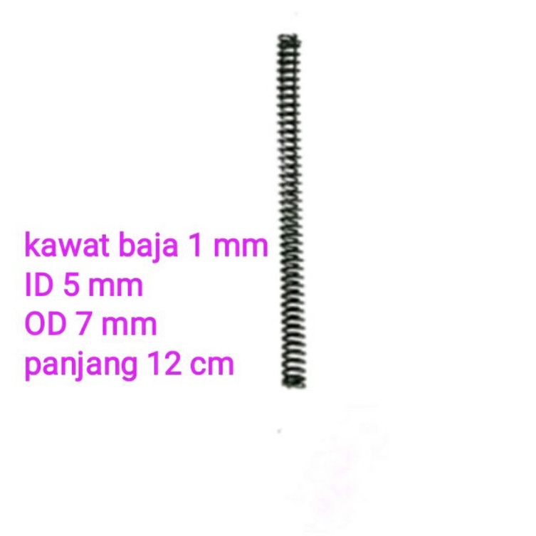 Jual per tekan kawat baja 1 mm id 5 mm od 7 mm panjang 12 cm | Shopee ...