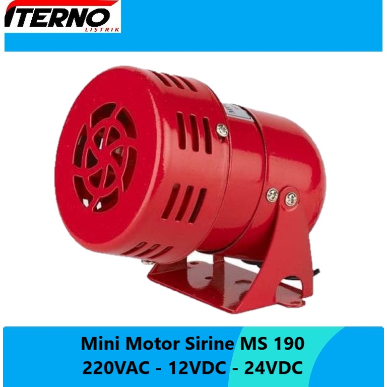 Jual Mini Motor Sirine Sirene MS-190 MS190 220VAC 12VDC 24VDC Iterno ...
