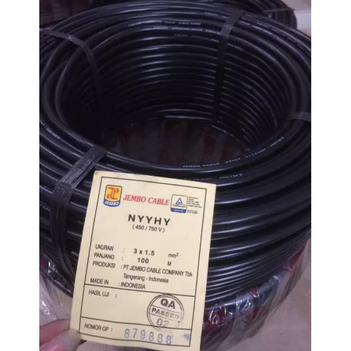 Jual Kabel NYYHY / Cable NYYHY 3x1.5mm / 3x1.5 Mm Hitam @100Meter Jembo ...
