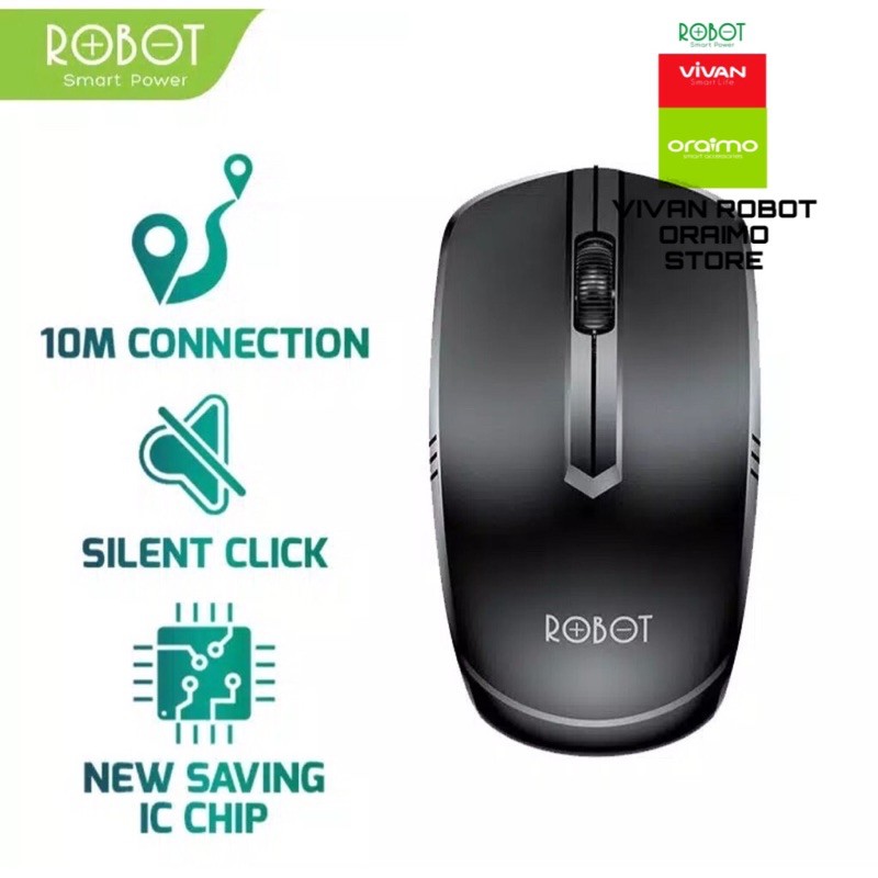 Jual ORIGINAL Mouse Wireless ROBOT M200 M205 2.4GHz Silent Optical 1600DPI Receiver | Shopee ...