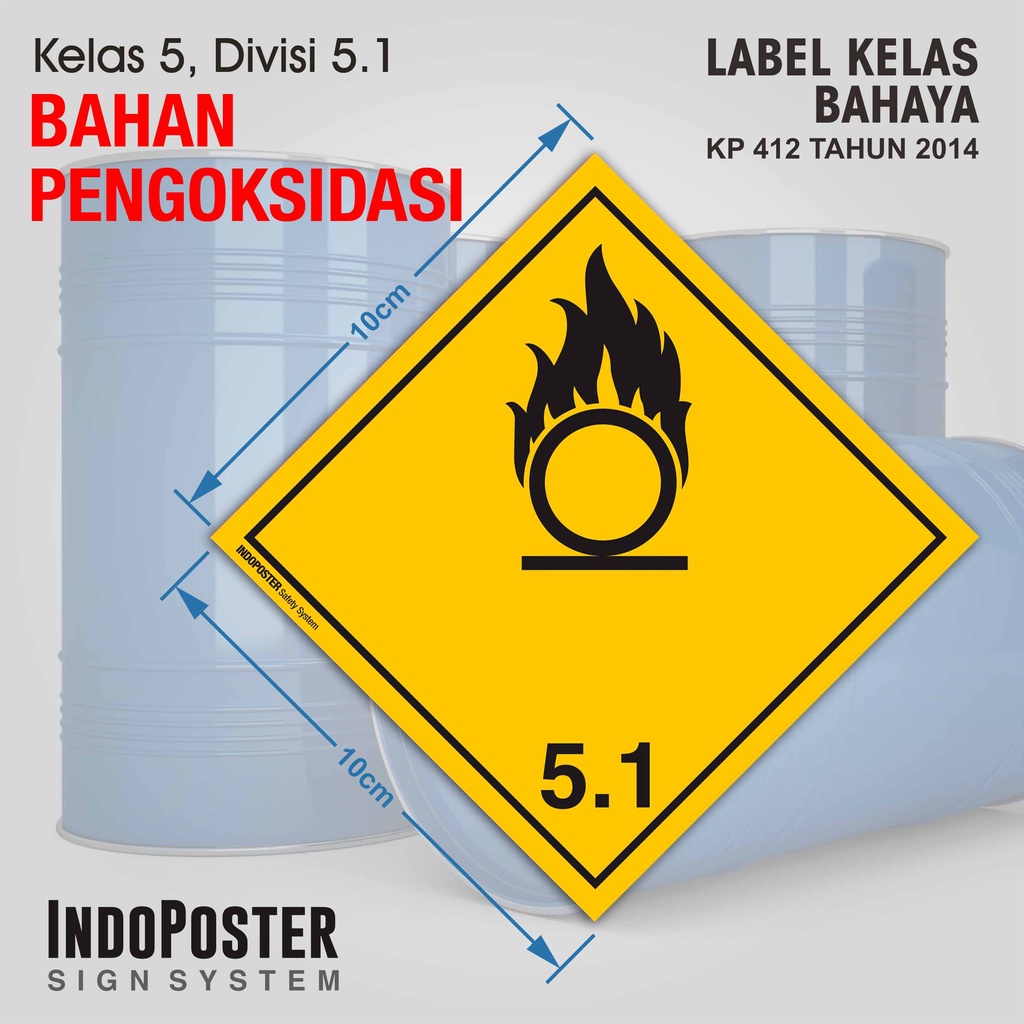 Jual Stiker IATA Label Kelas Material Bahaya Dangerous Goods - 5.1 ...