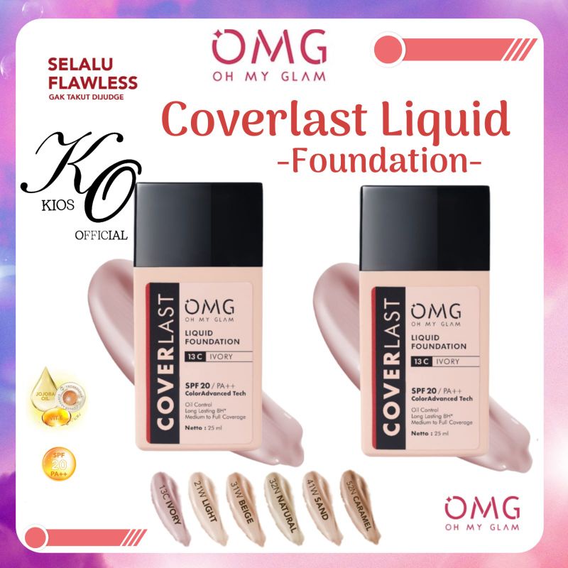 Jual OMG Oh My Glam Coverlast Liquid Foundation SPF 20 PA++ | Alas ...