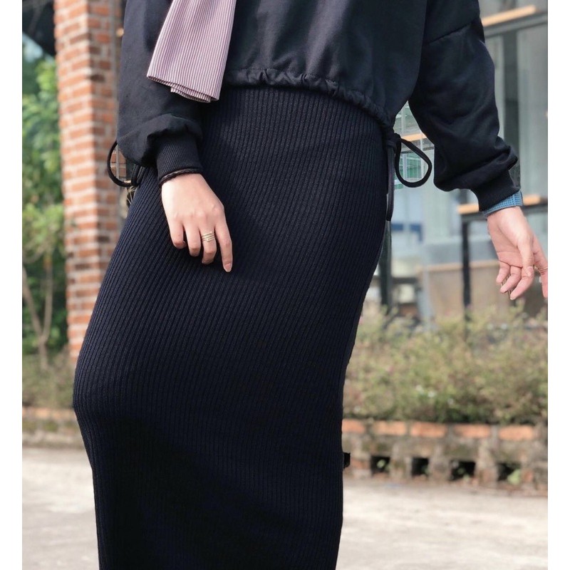 Jual ROK SPAN RAJUT // ROK KNIT // ROK SPAN // ROK SPAN HITAM // ROK ...